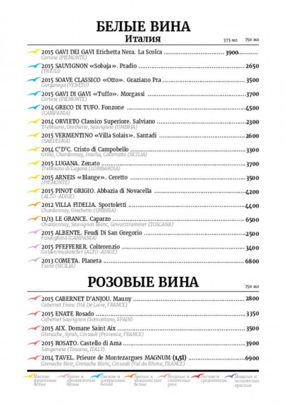 Чайка, Ресторан, Меню - Сочи - Tabler